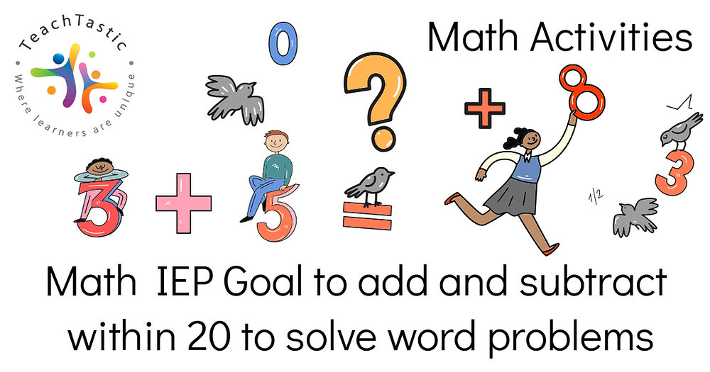 Math IEP Goal To Add And Subtract Within 20 To Solve Word Problems Math IEP Goal To Add And Subtract Within 20 To Solve Word Problems