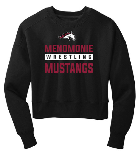 Menomonie Ladies Cropped Crewneck | Amber View Print