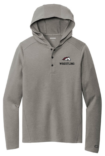 Menomonie Flex Hooded Henley | Amber View Print