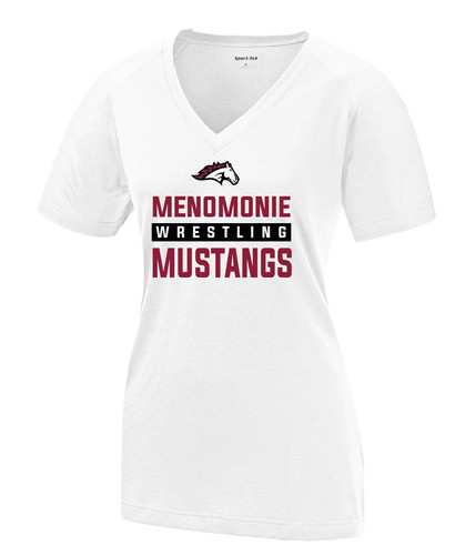 Menomonie Ladies V-Neck | Amber View Print