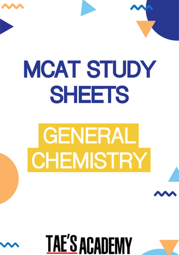 MCAT Study Sheets - General Chemistry | Toned by Tae