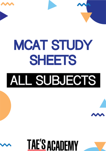 MCAT Study Sheets - All Subjects | Toned by Tae