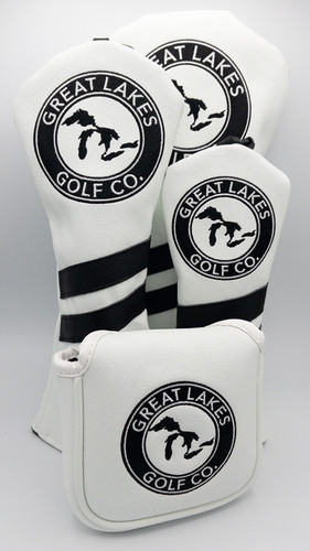 White 4-piece Head Cover Set | Great Lakes Golf Co.