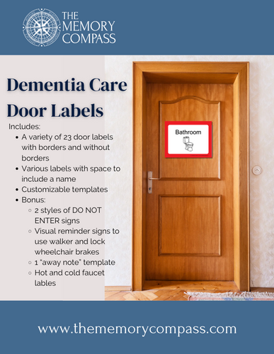 Dementia Care Door Labels | MemoryCompass