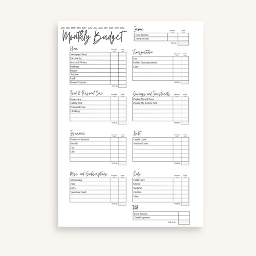 Monthly Budgeting Workbook | Karissa At Home