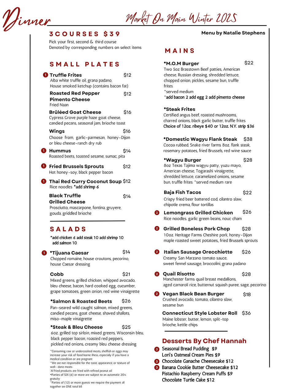 Menu | Market on Main | Columbia, SC