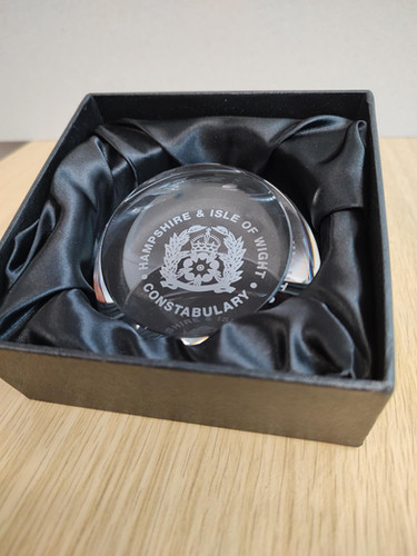 Glass Paperweight Force Crest | HPLS