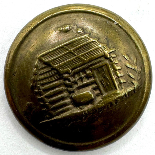PC 147 | Harrison Log Cabin Campaign Button w/Tobacco plant ...