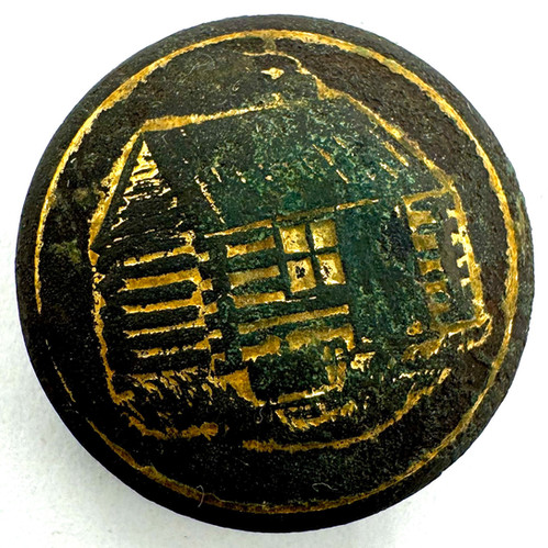 PC 146B | Harrison Log Cabin Campaign Button; dug | CivilWarButtons.com