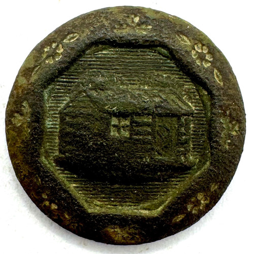 PC 160 | Harrison 1pc Log Cabin Campaign Button; scarce ...