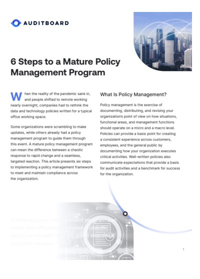 6 Steps to a Mature Policy Management Program