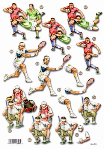 Craft UK Sports 3D Decoupage Sheet | Cheshire Crafts