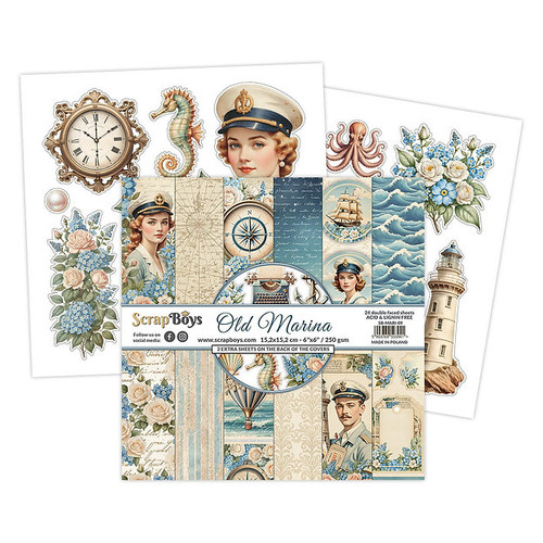 Scrapboys Old Marina 6"x 6" Double Sided Paper Pad | Cheshire Crafts