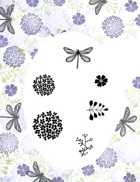 Card-io Dragonfly Garden Majestix Clear Peg Stamp Set | Cheshire Crafts