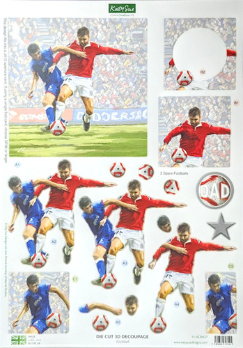 Katy Sue Designs Football 3D Decoupage | Cheshire Crafts