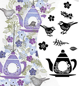 Card-io Nan's Garden Majestix Clear Peg Stamp Set | Cheshire Crafts