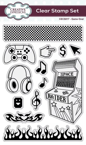 Creative Expressions Game Over Stamp Set | Cheshire Crafts