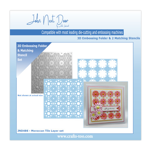 John Next Door Moroccan 3D Embossing Folder and Stencil Set | Cheshire ...