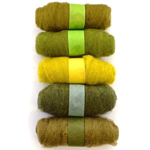 Habico Green 1 Felting Fibre Wool | Cheshire Crafts