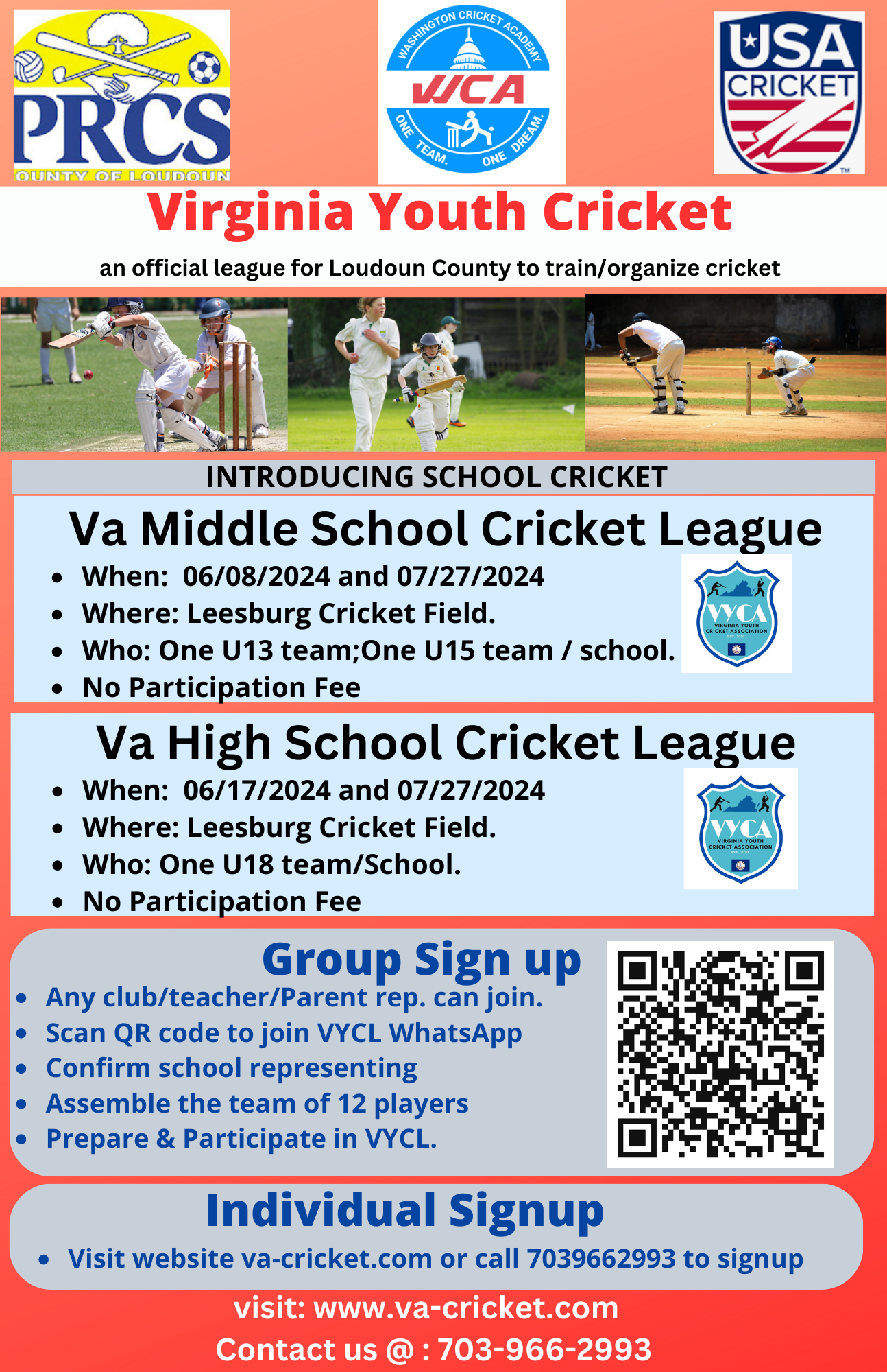 Washington Cricket Academy | Youth Cricket