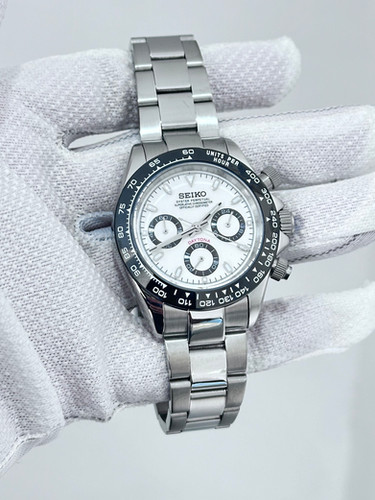 CUSTOM SEIKO MOD PANDA CHRONOGRAPH WATCH - PANDA WHITE | ELITE WATCH MODS