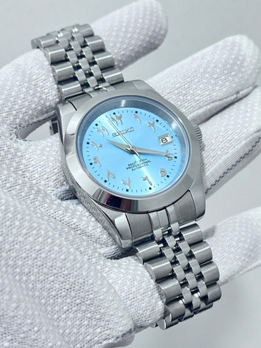 CUSTOM SEIKO MOD ARABIC WATCH - ICE BLUE | ELITE WATCH MODS