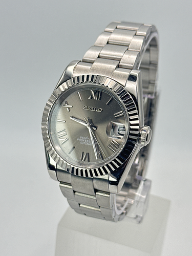CUSTOM SEIKO MOD ROMAN WATCH NH35 - ECLIPSE GREY | ELITE WATCH MODS