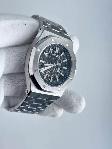 CUSTOM SEIKO MOD SKELETON OAK WATCH - SKELETON SILVER APEX | ELITE ...