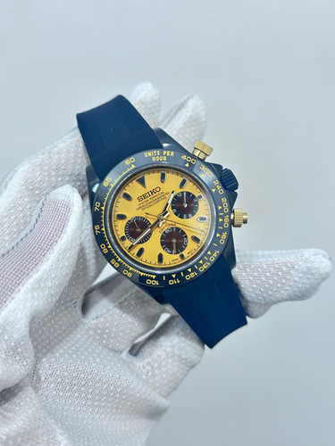 CUSTOM SEIKO MOD YELLOW CHRONOGRAPH WATCH - BUMBLE BEE | ELITE WATCH MODS