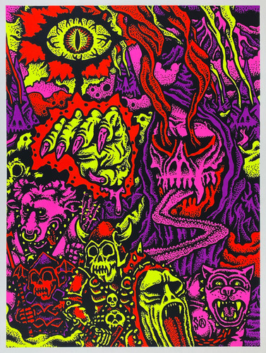 Sean Aaberg Doom March blacklight poster | Blkrnbw