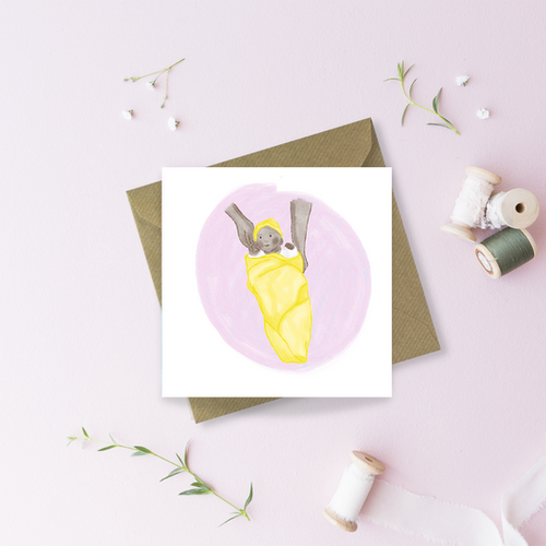 New Baby Pink Greetings Card *FIND YOUR SKIN TONE* | Sayers Studio