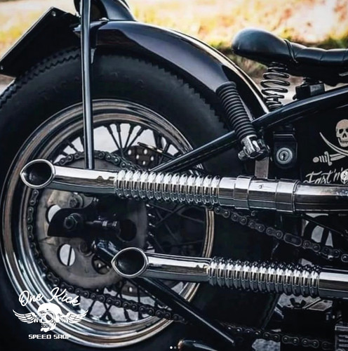 Chop Works Ripple Pipes - Chrome for 1-3/4' Headers | Onekick Speedshop