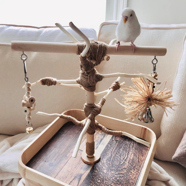 Artistic Habitats | Custom, wood parrot stands
