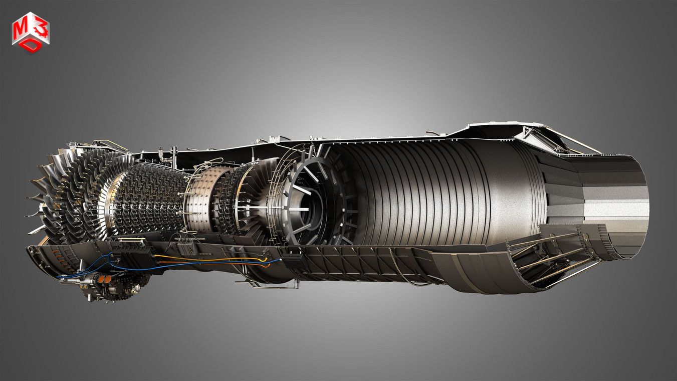 F100 - PW - 220 Turbofan Engine - Cutaway