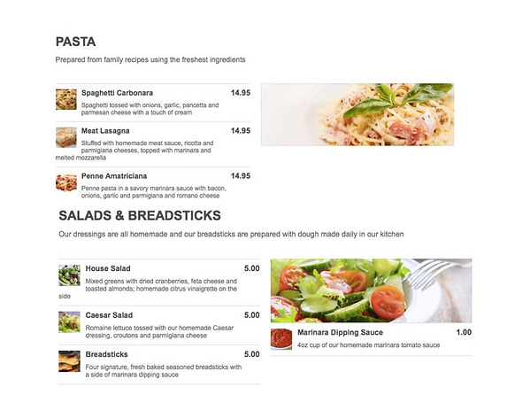 Menu | Mysite 1