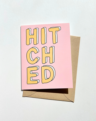 Hitched Cute Engagement Party Card Wedding Card for Couple | Fivedotpost