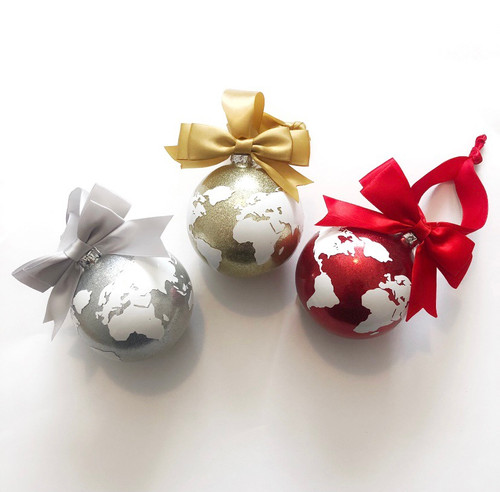 Personalised World Map Christmas Bauble | Love Bumble