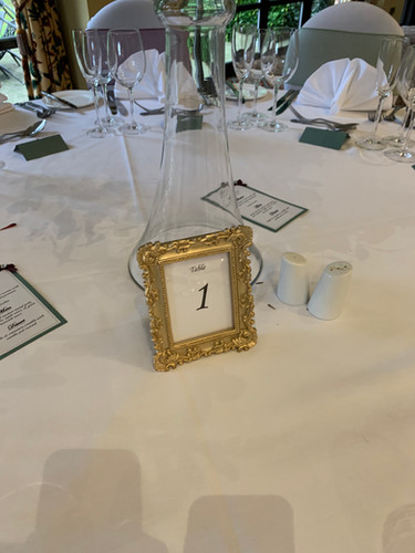 Gold Framed Table Numbers | Twinkles And Tiaras