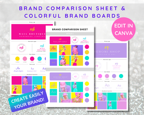 Brand Board Comparison Sheet , Brand Board Templates | Creativeasy