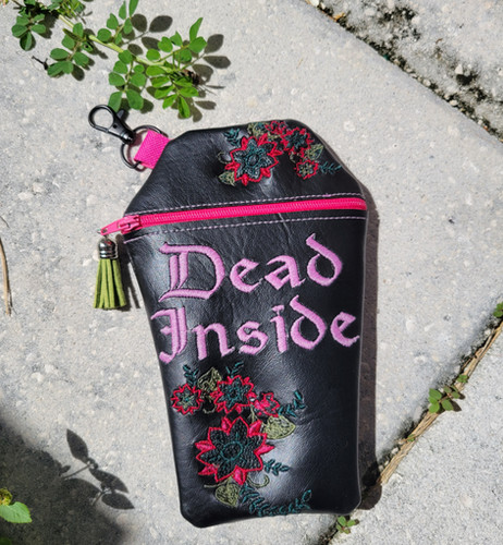 Dead inside coffin floral 5x7 | Asylum Handicrafts