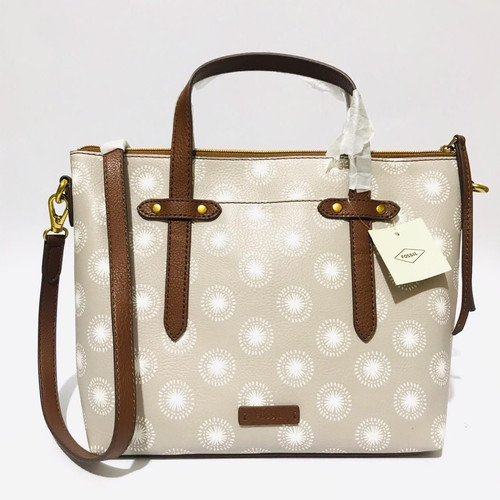 Fossil Felicity Satchel Grey White | Plumee