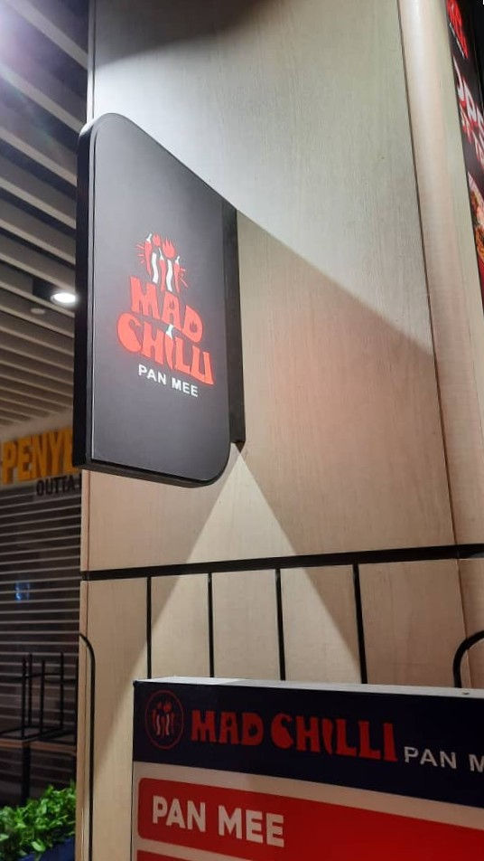 Pillar & Logo Sticker, Mad Chilli Pan Mee, Setia City Mall