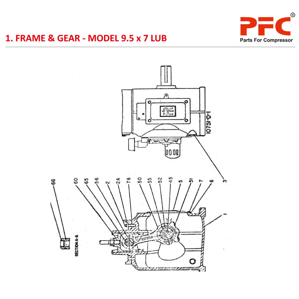 Frame & Gear IR 9 1/2 x 7 ESV LUB Compressor Parts | PFC - Parts For ...