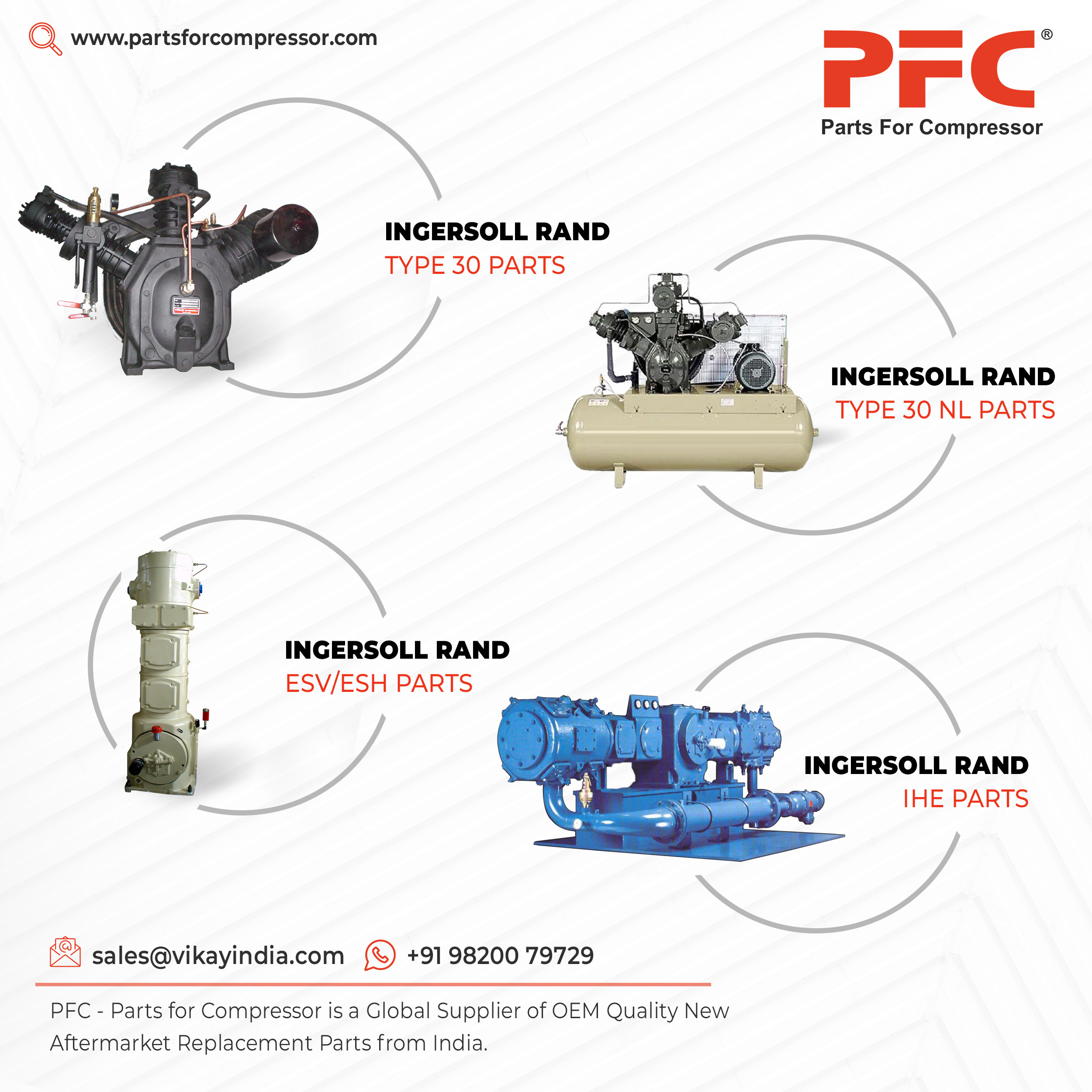 ชิ้นส่วนเครื่องอัดอากาศ Ingersoll Rand | PFC - Parts For Compressor
