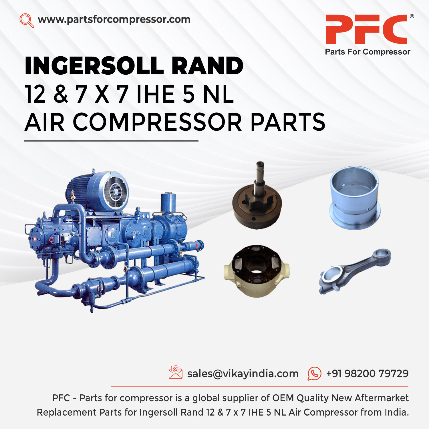 Ingersoll Rand 12 x 7 x 7 NL Air Compressor Parts | PFC - Parts For ...
