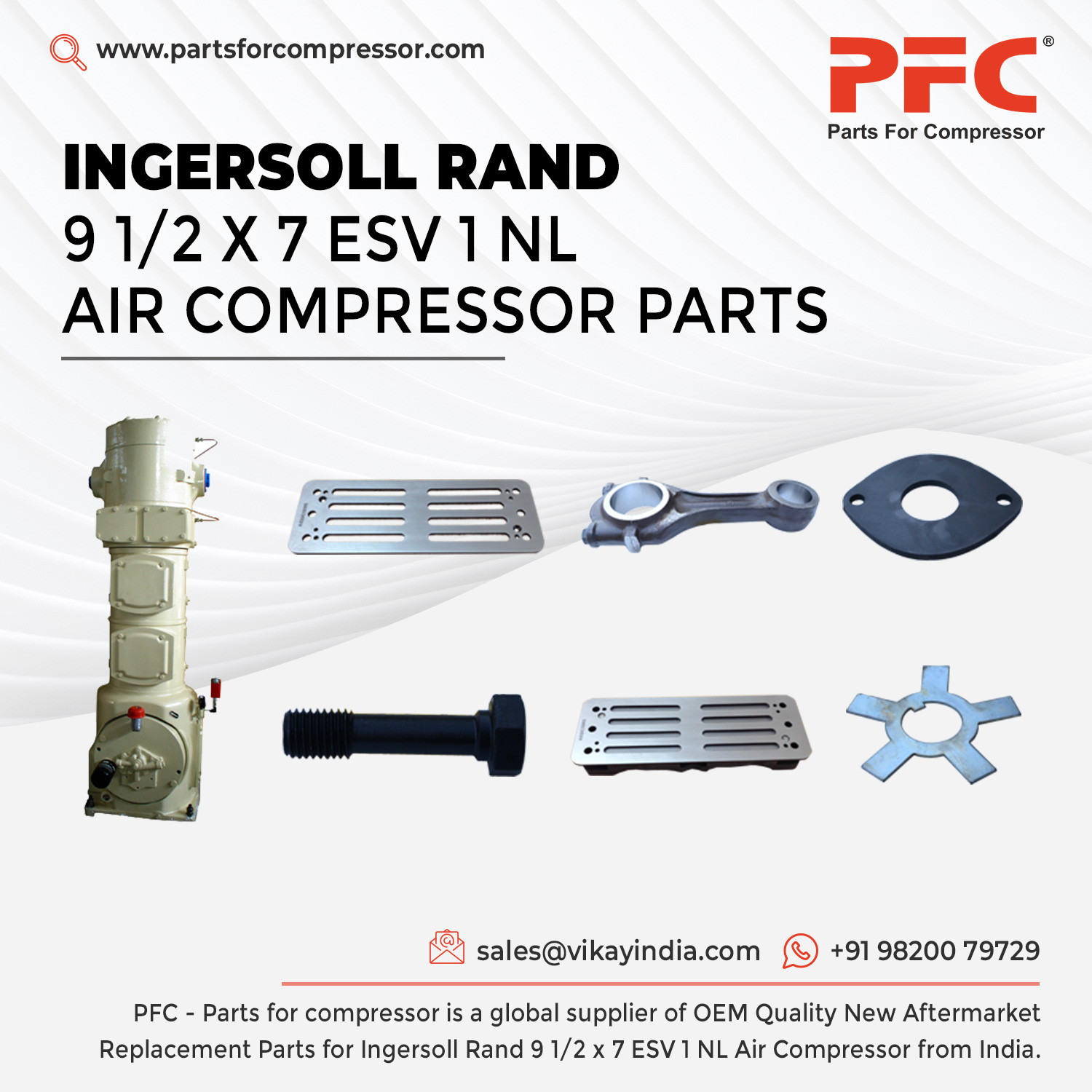 Ingersoll Rand 9 1/2 x 7 NL อะไหล่ปั๊มลม | PFC - Parts For Compressor