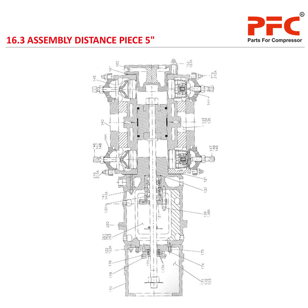 Assembly Distance Piece 5" 4.75 x 5 ESV 5 NL | Air Compressor Parts