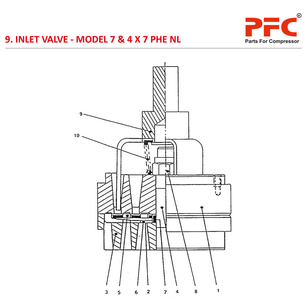 Valve Inlet Complete PHE-7 | Air Compressor Parts