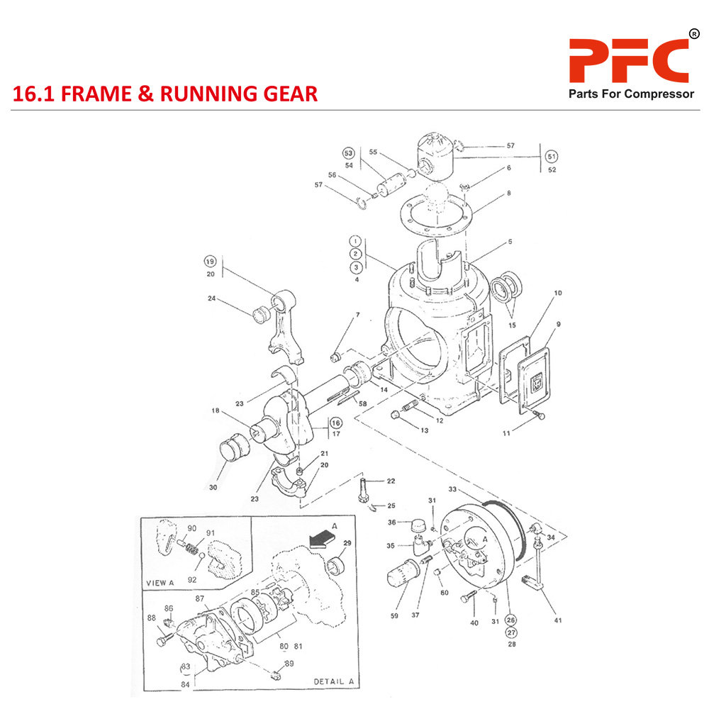 Frame & Running Gear 4.75 x 5 ESV 5 NL | Air Compressor Parts