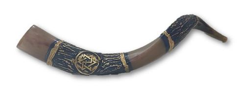 One New Man Shofar Yemenite - Dark blue and Gold Painted - small (22 ...
